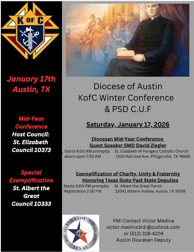 2026 Austin Diocese Knights of Columbus Mid-Year Conference & PSD C.U.F ...